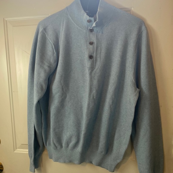 Brooks Brothers | Sweaters | Brooks Brothers Blue Quarter Button Down ...